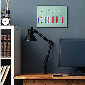 Stupell Industries Stay Chill Green Modern Word, Design by Artist Daphne Polselli Wall Art, 16 x 20, Canvas
