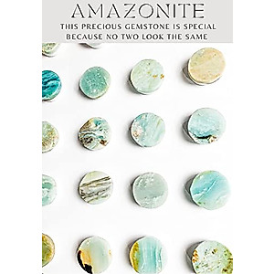 CRYSTALFY Amazonite Natural Edge Crystal Phone Grip & Phone Stand: Authentic Natural Gemstone Swappable Top, Expandable Collapsible Holder for Smartphones and Tablets