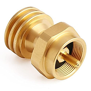 Uenede Brass Propane Tank Adapter Converter Universal 1Pound/16.4oz Small Tank to QCC1/Type1 Hose or Regualtor Hexagon