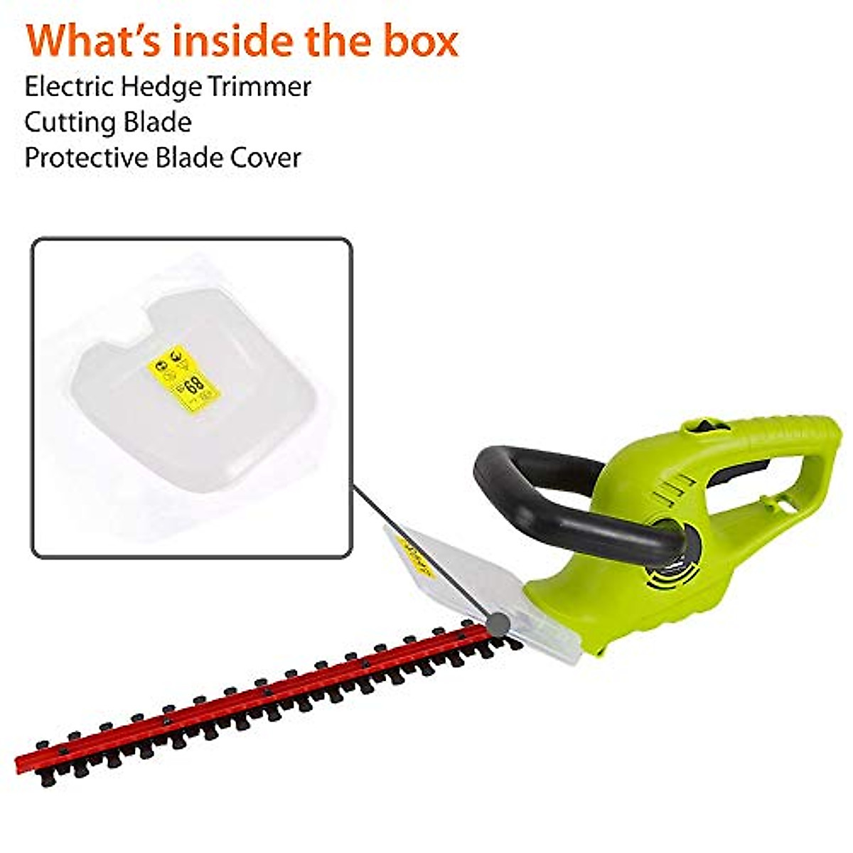 SereneLife Corded Electric Handheld Hedge Trimmer - 4 Amp Electrical High Powered Hand Garden Trimmer Tool w/ 18 Inch Blade, 10 Ft Long Cord - Trims Bush, Shrub, Grass, Small Tree Branch PSLHTRIM52