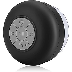 Bluetooth Shower Speaker Waterproof - Wireless Handsfree Portable Speakerphone with Built-in Mic,4hrs of Playtime, Control Buttons and Dedicated Suction Cup for Bathroom Bathtub