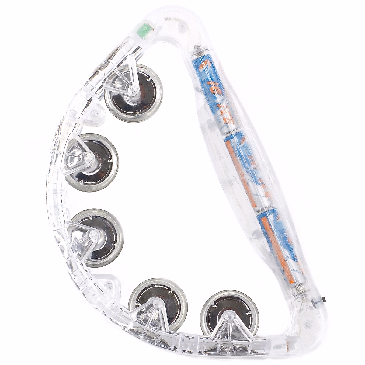 Flashing Panda LED Light-Up Flashing Tambourine, Clear, Multicolor lights, Large