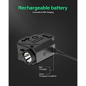 Gmconn Green Laser Light Combo, Tactical Pistol Light 800 Lumen LED Flashlight with Green Beam for Glock Taurus