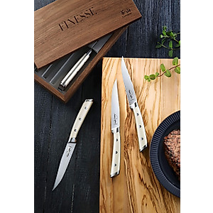 Cangshan | Thomas Keller Signature Collection 4-Piece Forged Straight Edge Steak Knife, Walnut Box