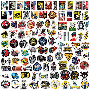 200Pcs Hard Hat Stickers Decals for Toolbox Helmet Hood, Funny Hardhat Stickers for Welder Electrician Construction Union Military Lineman, Waterproof Vinyl Stickers for Men