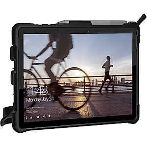 UAG Microsoft Surface Go 3 / Surface Go 2 Case [10.5-inch screen] with Hand Strap & Shoulder Strap Plasma, Ice & Microsoft Surface Go 3 / Surface Go 2 Tempered Glass Anti-Fingerprint & Scratch Resista