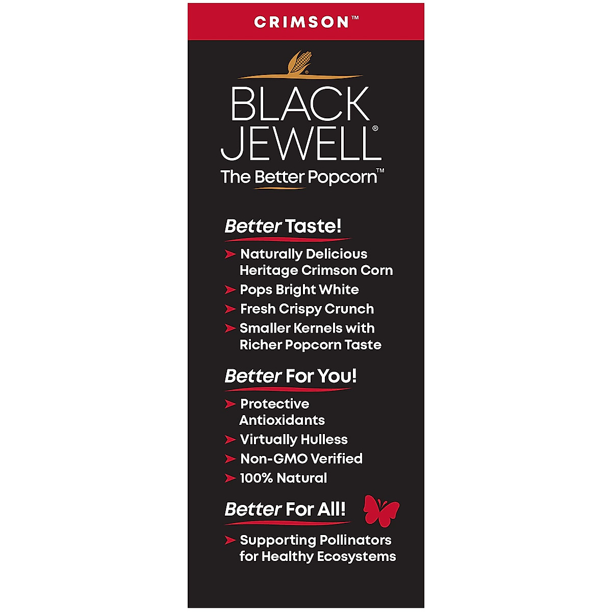 Black Jewell Gourmet Popcorn Kernels, Crimson Red, 28.35 Ounces (Pack of 3)