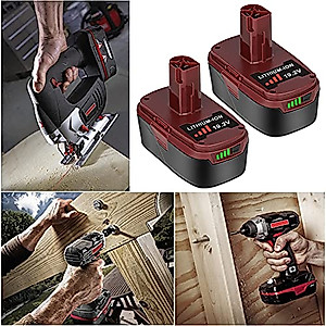 JYJZPB 2 Packs 6.5Ah Lithium Battery for Craftsman 19.2 Volt Battery DieHard C3 Battery XCP 315.115410 315.11485 130279005 1323903 120235021 11375 11376 315. PP2011 Cordless Battery