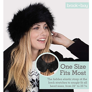 Brook + Bay Faux Fur Headband for Winter - Furry Headbands for Women, Fluffy Headwarmer, Furry Crown, Earwarmer Headband
