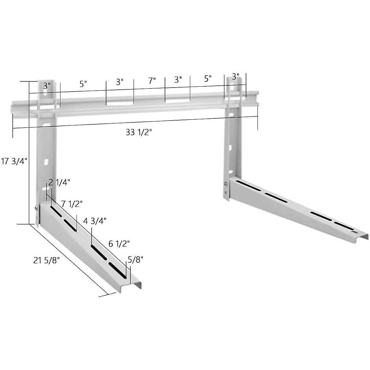 Air Jade Mini Split Bracket with Cross Bar, Heavy Duty Foldable Wall Mounting Bracket for Ductless Mini Split Air Conditioner Heat Pump Systems, 9000-36000 BTU Condenser, 450 lbs