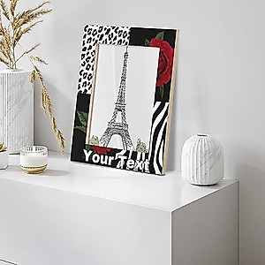 Herdesigns Red Roses 8x10 Picture Frame Personalized Custom Text Name Flower Animal Print Wooden Picture Frame for Wall and Tabletop Display, Photo Picture Frame Customized Gift