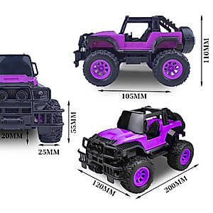 YongnKids Remote Control Car for Girls Boys, Rc Car Toy for 3 4 5 6 7 Years Old - 1:20 Scale Rc Truck with Road Vehicle for Kids Birthday Easter Christmas Toy Gift,Purple