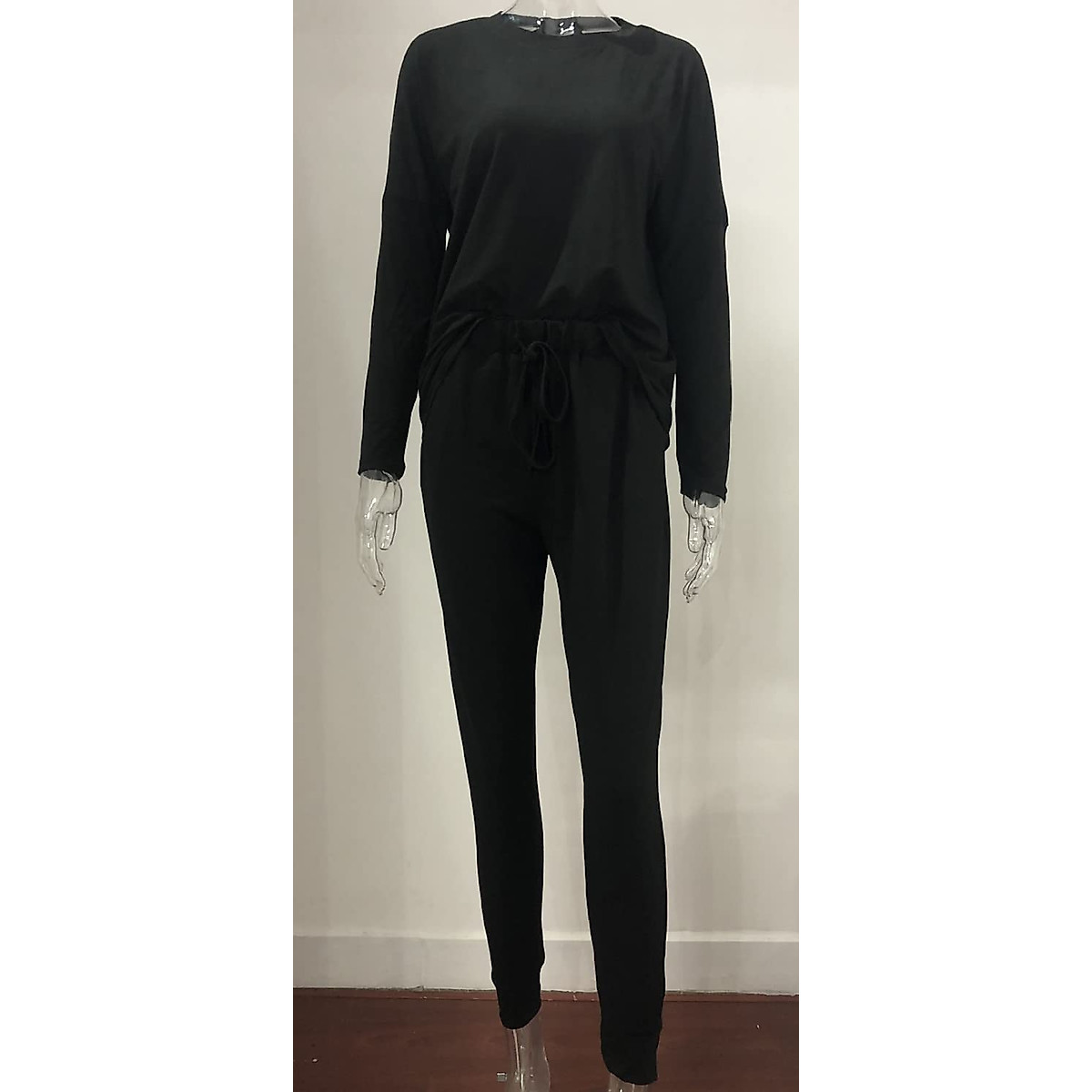 Kebaner 2 Piece Outfits Lounge Jogging Suits for Women Sweatsuit Tracksuit Long Sweatpants Set Long Sleeve Sweatshirts Jogger Pant (Black, X-Large)