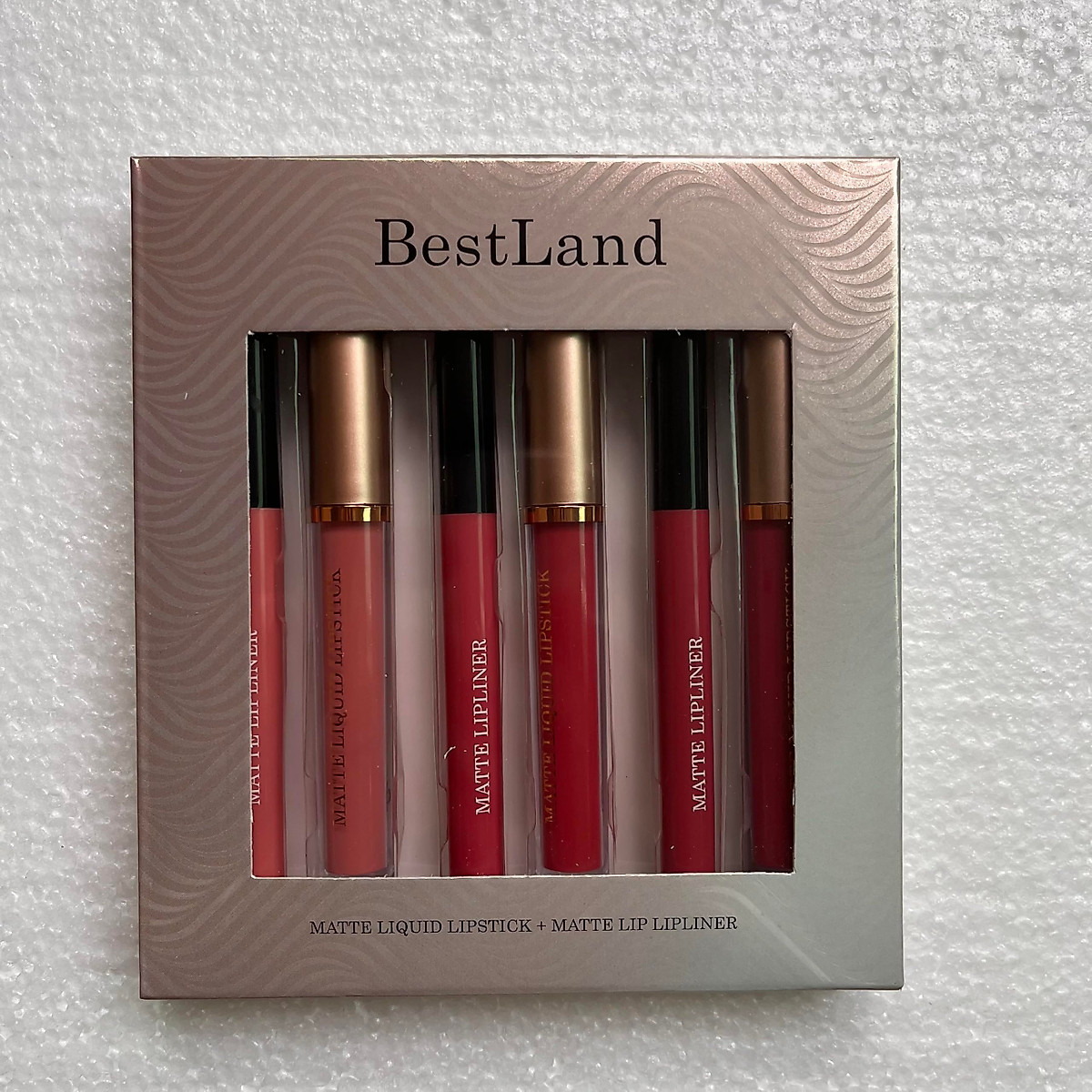 BestLand 6Pcs Matte Liquid Lipstick and Lip Liner Set, Non-Stick Cup Not Fade Waterproof Nude lipstick Makeup Kits Velvety Nude Lipliner Lip Gloss Make Up Gift Set (Set A)