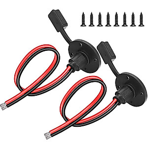 NEWZINIU SAE Connector SAE Power Socket Sidewall Port, SAE Cable Quick Connect Panel Mount Universal Flush-Mountable Connector for Solar Generator Battery Charger with 8 Screws(2 Pack)