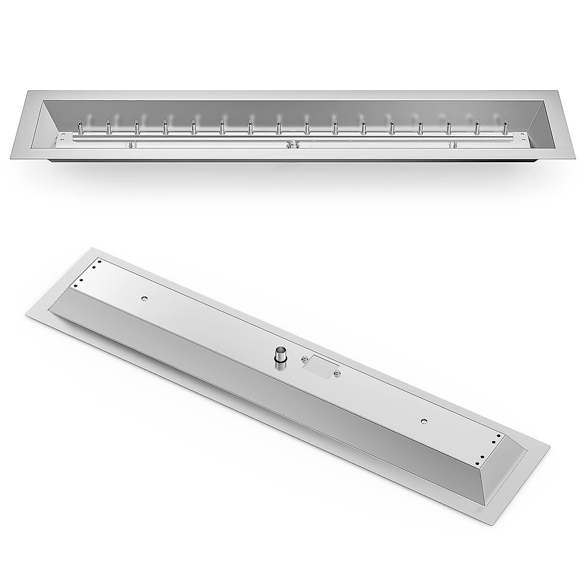 Stanbroil 36" x 6" Drop-in Fire Pit Pan with Jet Burner, Upgraded Stainless Steel Fire Table Pan for Higher Flame, 65k BTU Max, Linear