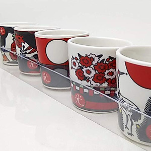 LENITH] Korean Funny Soju Shot Glasses Sets, O-Kwang Hwatu, Korea Traditional Card Game Printed for Sake, Whiskey, Tequila, Liquor