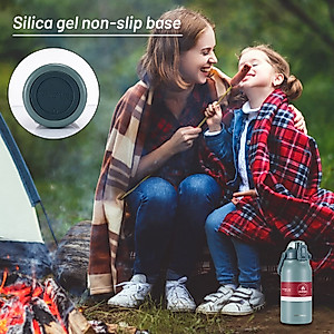 COSTWAY 44oz Vacuum Insulated Water Bottle, Leakproof Flask with Straw, Flip Top Lid, Wide Mouth & Handle Gift, BPA Free Stainless Steel Water Jug for Gym and Outdoor Sports, Grey