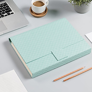 Blue Lake ECOLIFE Hardcover 6 Pockets Recyclable Paper Expanding File Document Folder, Plastic Free A4 Letter Size: Earth-Friendly, Cute Accordian File Organizer 450 Sheet for School, Office, Home