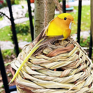 LWINGFLYER 12pcs Clip on Artificial Simulation Foam Birds Feather Long Tail Feather Fake Birds for Craft Home Ornaments Garden Wedding Decoration Embellishing 12cm/4.7inch