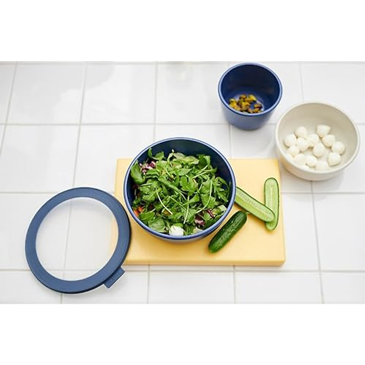 Mepal Rosti Cirqula Multi Food Storage and Serving Bowl with Lid, Low Bowl-11oz, Black