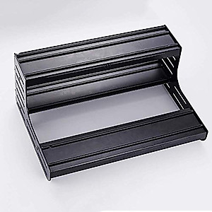 JF-XUAN Kitchen Shelf Kitchen shelf Kitchen Shelf WallMounted Aluminum DoubleLayer Microwave Oven Oven Rack Black