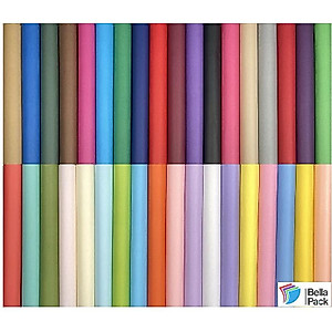 Bella Pack 120CT 36 Solid Vibrant Colors Gift Tissue Paper 20" x 20" Value Pack!