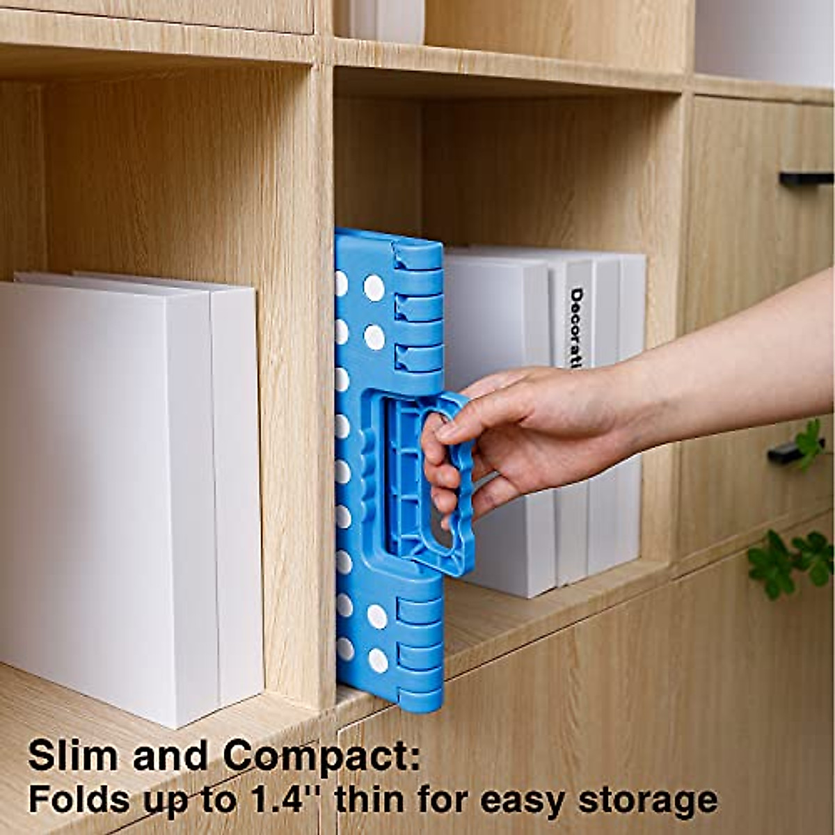 Folding Step Stool, 9 inch Collapsible Stool Premium Heavy Duty Stepping Stool Portable Foldable Step Stools for Adults Kids, Kitchen Garden Bathroom RV, Small Stool, White