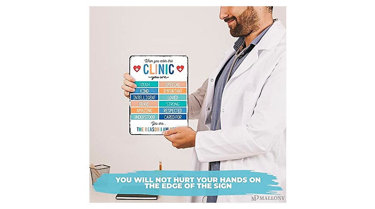 Clinic Wall Decor - Motivational Metal Signs for Healthcare & Schools