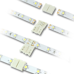 HitLights LED Light Strip Connector, 8mm Single Color 3528 - Gapless Strip to Strip, 10 Pack