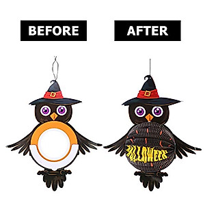 EXCEART 2pcs Halloween Party Hanging Sign Trick or Treat Plaque Honeycomb Ball Decor for Home School Haunted House
