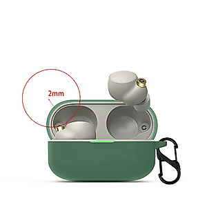 Soft Silicone Skin Case for Sony WF-1000XM4, Shock-Absorbing Case Cover Accessories with Keychain for Men Teens Boys Girls Women for Sony WF-1000XM4