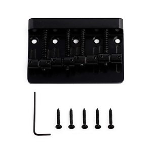 Metallor 4 String Bass Bridge Tailpiece Fixed Saddles for Electric Bass Guitar Jazz Bass or Precision Bass Black.