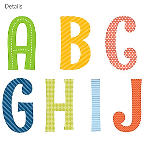 DECOWALL DS-1701A Uppercase Alphabet ABC Letter Kids Wall Stickers Wall Decals Peel and Stick Removable Wall Stickers for Kids Nursery Bedroom Living Room décor