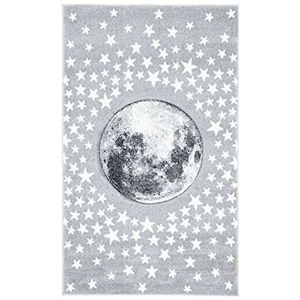 SAFAVIEH Carousel Kids Collection Accent Rug - 4' x 6', Light Grey & White, Non-Shedding & Easy Care, Ideal for High Traffic Areas for Boys & Girls in Playroom, Nursery, Bedroom (CRK135F)