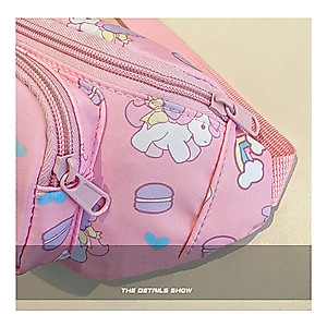 Latuasa Kids Fanny Pack Girls Waist Bag Crossbody Travel Belt Bag Purse Bag Pink Unicorn