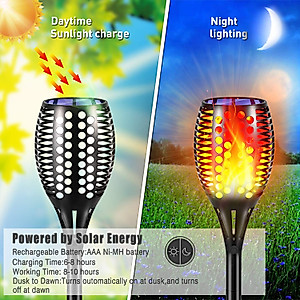 Topmante Upgraded Solar Torch Lights,96 LED Waterproof Flickering Dancing Flames Torches Light Outdoor Solar Landscape Decoration Lighting Auto On/Off Pathway Lights for Garden Patio Yard(4 Pack)