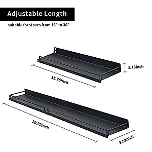 ZXMOTO 2Pack 15" Stove Top Shelf, Total 30'' Stainless Steel Magnetic Spice Rack for Flat Top Stove, Kitchen Organizer Rack over the Stove.