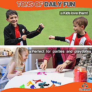 UpBrands 48 Stretchy Toys, Party Favors for Kids Halloween Skeletons, 12 Colors Bulk Set, Kit for Easter Egg Basket Stuffers, Goodie Bags, Pinata Filler, Small Toys Classroom Prizes