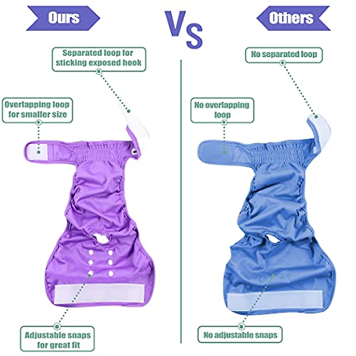 Wegreeco Washable Reusable Premium Dog Diapers, Medium, Bright Color, for Female Dog, Pack of 3