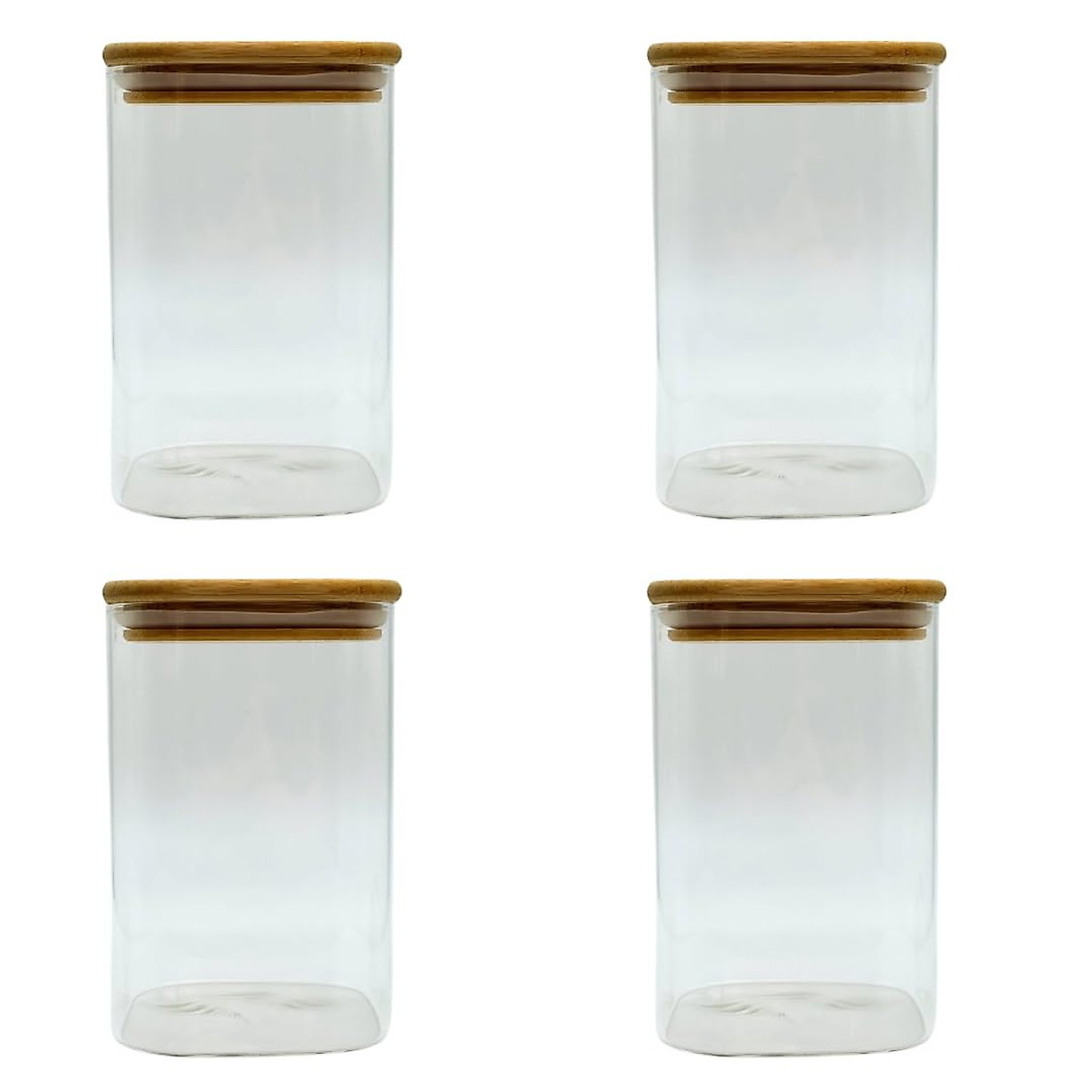 LUNI SALES - Glass Jar with Lid - Airtight Food Storage Containers - Glass Canisters - Kitchen Storage Containers - Glass Food Storage Containers with Lids - Food Storage Jars - Set of 4