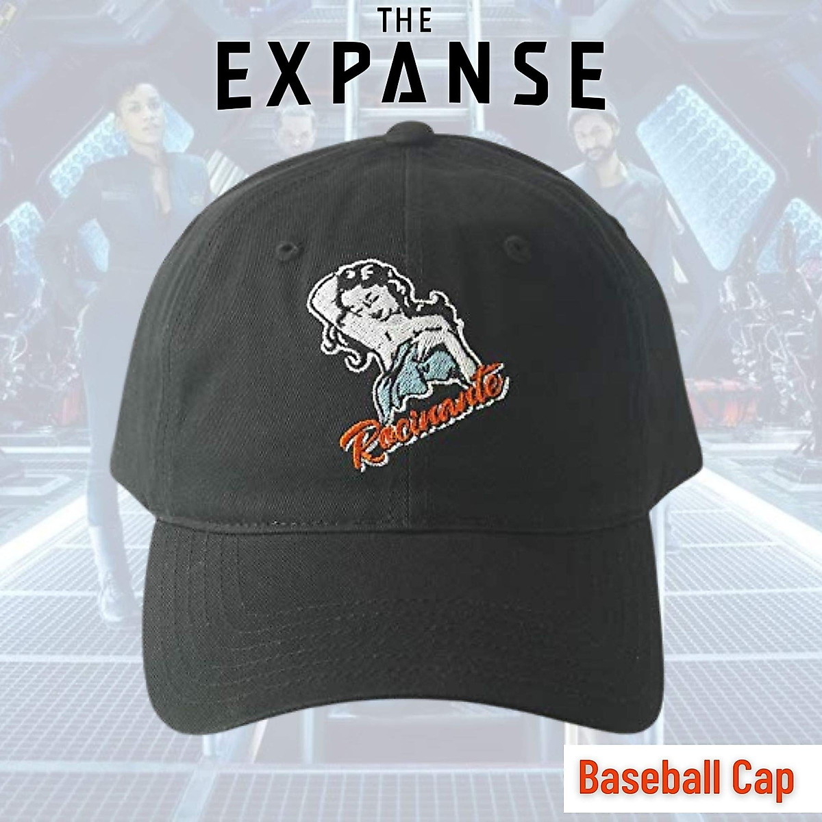 Amazon Studios The Expanse Rocinante Cotton Adjustable Dad Hat with Curved Brim, Black, One Size
