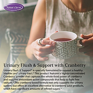 Nature's Secret Urinary Flush & Support with Cranberry Promotes Healthy Bladder & Urinary Tract - 8 Botanical Concentrate Blends to Flush & Soothe - Healthy Elimination & Detoxification - 60 Capsules
