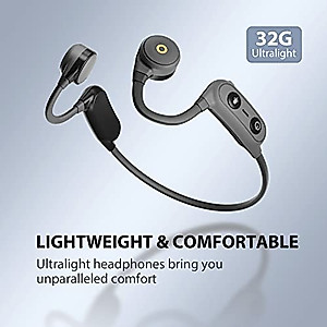 BEARTAIN Bone Conduction Headphones, Open Ear Headphones Wireless Bluetooth Open Ear Headphones, Sport Headphones Built-in Mic for Running, Driving, Cycling