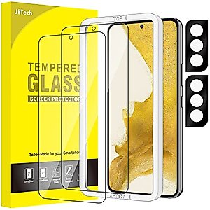 JETech Screen Protector for Samsung Galaxy S22 5G with Camera Lens Protector, Easy Installation Tool, Tempered Glass Film, Fingerprint ID Compatible, 2-Pack Each