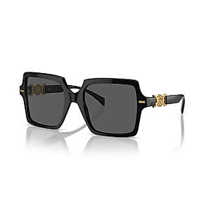 Versace Woman Sunglasses Black Frame, Dark Grey Lenses, 55MM