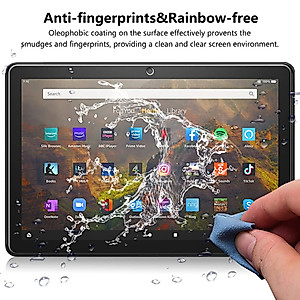 Warmyee [2 Pack] Screen Protector for Amazon Fire HD 10/Fire HD 10 Plus/Fire HD 10 Kids/Fire HD 10 Kids Pro Tablet, Anti Glare Filter 10.1in(11th Gen, 2021 Released), Tempered Glass