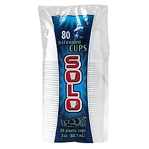 Solo 3-Ounce Plastic Bathroom Cups, 80-Count Package (80)