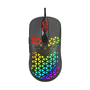 ZHAOXIAN Mechanical Keyboard and Mouse, Wired Gaming Keyboard Blue Switch 104 Keys Rainbow Backlit Keyboard and Wired Mouse 3200 DPI for PC Computer Gamer