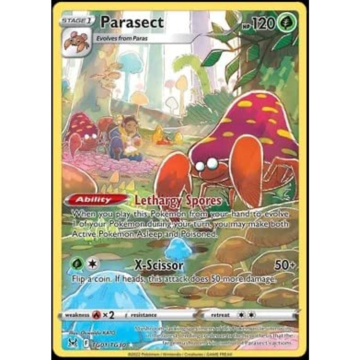 Pokemon - Parasect TG01/TG30 - Lost Origin - Trainer Gallery - Holo Card